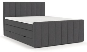 Šedá boxspring postel s úložným prostorem 180x200 cm Ruby – Maison de Rêve