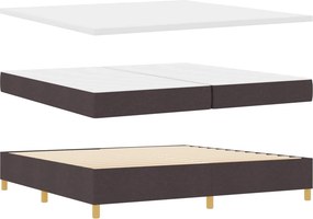 Postel s boxspringem s čelo Tmavě hnědá 200 x 200 cm textil 3339724