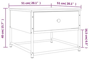 Konferenční stolek kouřový dub 51 x 51 x 40 cm kompozitní dřevo - Default Title