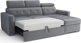 Malá sedací souprava MARIO L | 235x170 cm | rozkládací + úložný prostor | polohovatelné záhlavníky | VÝBĚR TKANIN