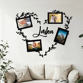 dřevo života Dřevěný fotorámeček na více fotografií Srdce lásky Zvolte barvu dekoru: Černá, Zvolte velikost fotografie (cm): 10x15