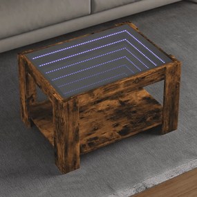 Konferenční stolek s LED kouřový dub 73 x 53 x 45 cm kompozit