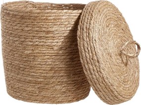 RUSH ROPE Koš kulatý s víkem 30 cm