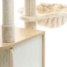 Škrabadlo pro kočky fudajo – 106 cm, béžová (64245)