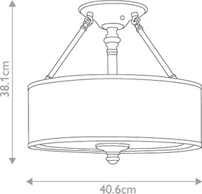 Hinkley HK-SUSSEX-SF - Přisazený lustr SUSSEX 3xE27/60W/230V matný chrom