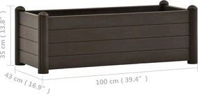 vidaXL Vyvýšený záhon PP 100 x 43 x 35 cm [313976] Barva: antracitová