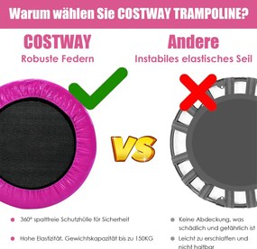 Costway Ø 97 cm skládací trampolína mini skládací trampolína pro děti přenosná