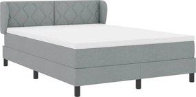 Postel s boxspringem s čelo Světle šedá 160 x 200 cm textil 3340094
