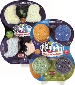 PLAYFOAM Kuličková modelína Sada 1+1 / 4 barevné + 4 svítící kuličky /