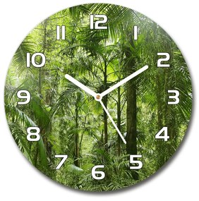 Wallmuralia Skleněné hodiny kulaté Tropický les fi 30 cm