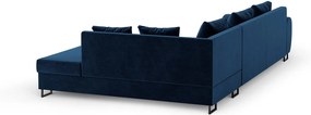 KOOKO HOME Rohová rozkládací sametová pohovka s úložným prostorem Calmato XL pravý roh