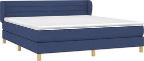 Box spring postel s matrací modrá 160x200 cm textil 3126899