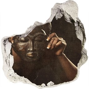 Wallmuralia Díra 3D fototapeta na stěnu Africká maska 75x75 cm