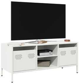 TV skříňka bílá 101,5 x 39 x 43,5 cm ocel válcovaná za studena