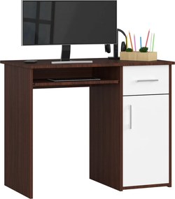 Počítačový stůl Pin wenge/bílá