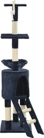 Škrabadlo pro kočky se sisalovými sloupky 138 cm tmavě modré 170582