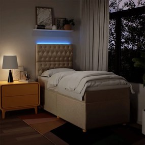 Box spring postel s matrací krémová 80 x 200 cm textil 3293419