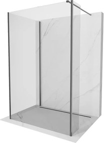Mexen Kioto sprchová stěna Walk-in 125 x 110 x 30 cm, transparentní, kartáčovaná zbraňová šedá - 800-125-110-221-66-00-030