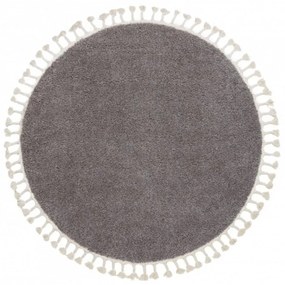 Kusový koberec Shaggy Berta hnědý kruh 120cm
