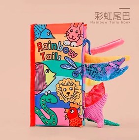 Textilní vzdělávací knížka - se zvířecími ocásky (více variant) Varianta: Vzdělávací kniha - duhové ocásky