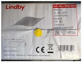Lindby | Lindby - LED Nástěnné svítidlo SALKA 2xLED/2W/230V | LW1271