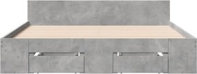 Rám postele se zásuvkami betonově šedý 120 x 200 cm kompozit 3280758
