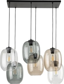 TK Lighting Černý závěsný lustr Elio pro žárovku 6x E27 TK5974