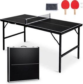 Costway Skládací stůl na stolní tenis se sítí a 2 pálkami a míčky Mini na stolní