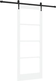 Posuvné dveře 83 x 211 cm Masivní borové dřevo a sklo Bílá 3332336