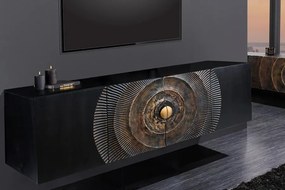Designová závěsná komoda Venetia 177 cm černo-zlatá