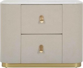 Designový noční stolek Ondelette 60 cm krémový
