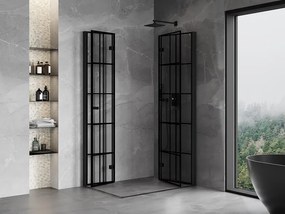 Mexen Mist-F Duo, skládací sprchový kout 80 x 95 cm, čiré sklo-černá mřížka, 8A6-080L-095P-70-77