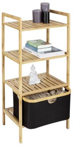 Černý/přírodní bambusový koupelnový regál 44x93,5 cm Ecori – Wenko