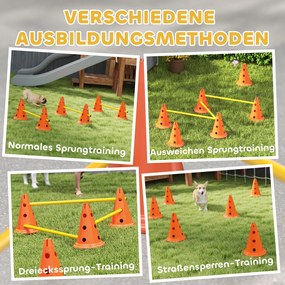 Agility set pro psy 3-dílné vybavení pro výcvik psů Zásuvná sada překážek se 6 kužely 3 překážky Přepravní taška