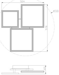 Top Light - LED Stmívatelný přisazený lustr MELED/50W/230V 3000-6500K černá + DO
