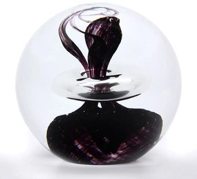 Skleněné těžítko - dekor 03, Černá, 6 cm | České sklo od Artcristal Bohemia