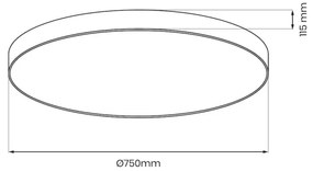 LED Stmívatelné stropní svítidlo SIENA LED/80W/230V 3000-6000K pr. 75cm černá+DO