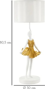 Stolní lampa Dancer 90,5 cm bílo-zlatá