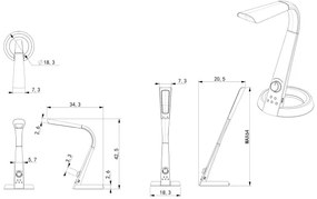 Globo 58376B - LED RGB Stmívatelná stolní lampa MITTI 1xLED/8W/230V + LED/2W