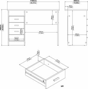 FALCO Psací stůl Felix 146 bílá
