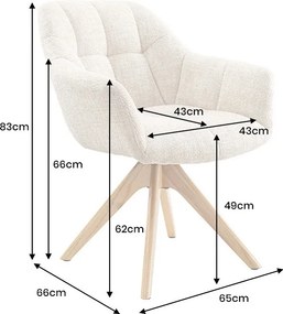 Designová otočná židle Vallerina šampaňská béžová / dub