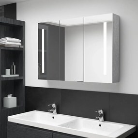 LED koupelnová skříňka se zrcadlem betonově šedá 89x14x62 cm 326525