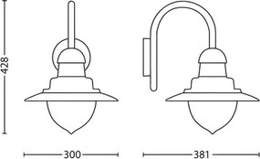 Philips Raindrop 60W bronzová / Venkovní nástěnné svítidlo / E27 / IP4