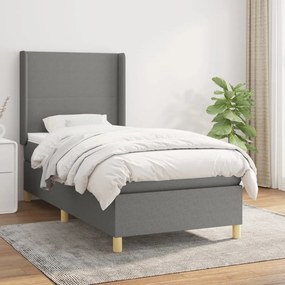 Box spring postel s matrací tmavě šedá 90x200 cm textil 3131802