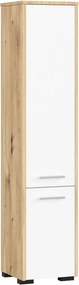 Koupelnová skříňka FIN Sloupek 30 2D 140cm Artisan / Bílá