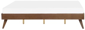 Dřevěná postel 140 x 200 cm tmavá BERRIC Beliani