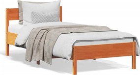 vidaXL Rám postele s čelem 90 x 190 cm masivní borovice [842778] Barva: Hnědá