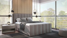 SFAB Kontinentální čalouněná postel PESCARA (140x200 cm) Látka Velutto: Velutto 33 - Skořicová
