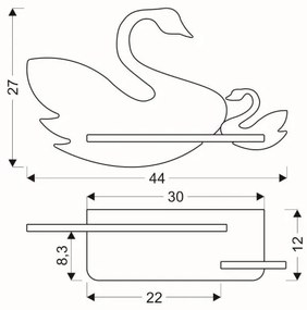 LED Dětské nástěnné svítidlo s poličkou SWAN LED/5W/230V