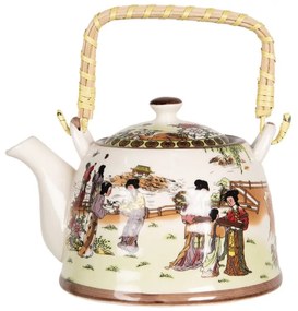 Porcelánová konvice na čaj s japonskými motivy – 800 ml